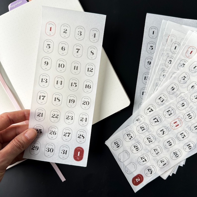 Planner Date Stickers, Monthly Sticker, Bullet Journaling Pre-dated 12 ...