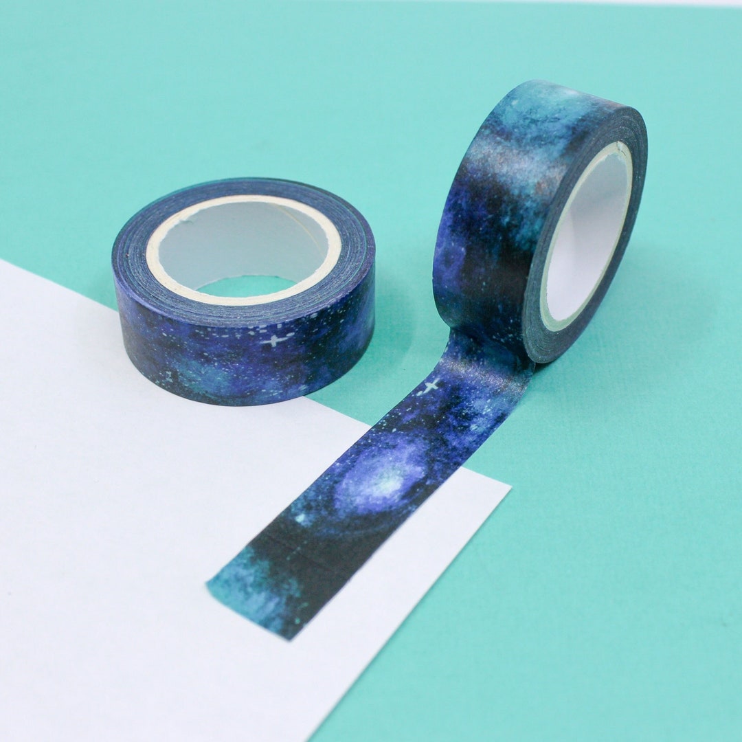 Blue Outer Space Washi Tape, Universe Night Sky Pattern Paper Tapes ...