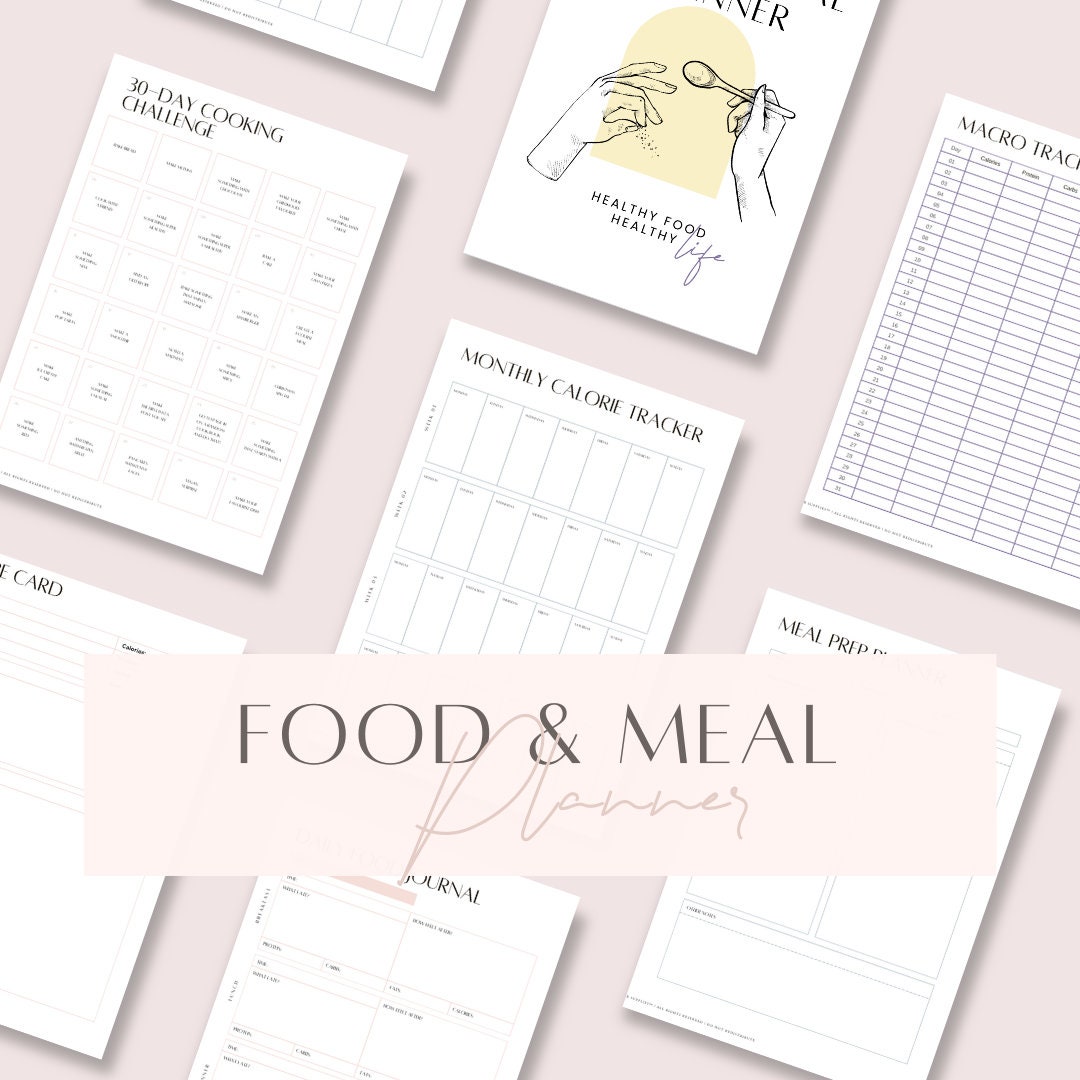 Food and Meal Planner, Food Journal, Macro and Calorie Journal, Recipe ...