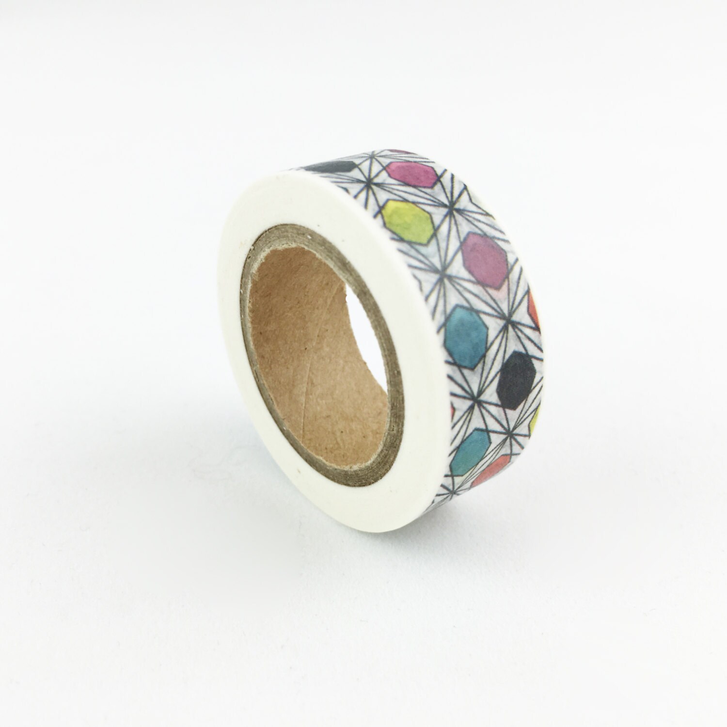 Colorful and Fun Modern Geometric Pattern Washi Tape // 15mm | Etsy