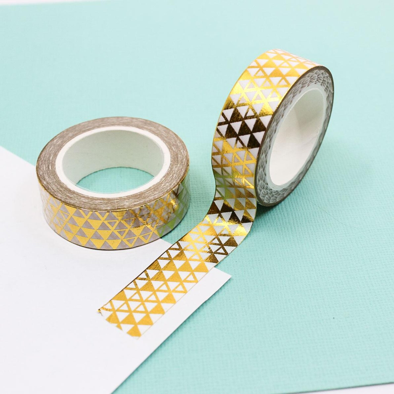 Gold Foil Geometric Triangle Pattern Washi Tape, Japanese Modern Tape ...