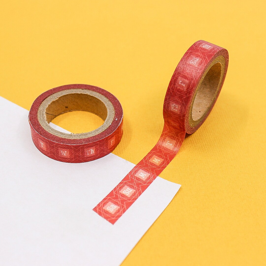Abbreviated Weekdays Washi Tape, Easy Calendar Washi Tapes, Days of the ...