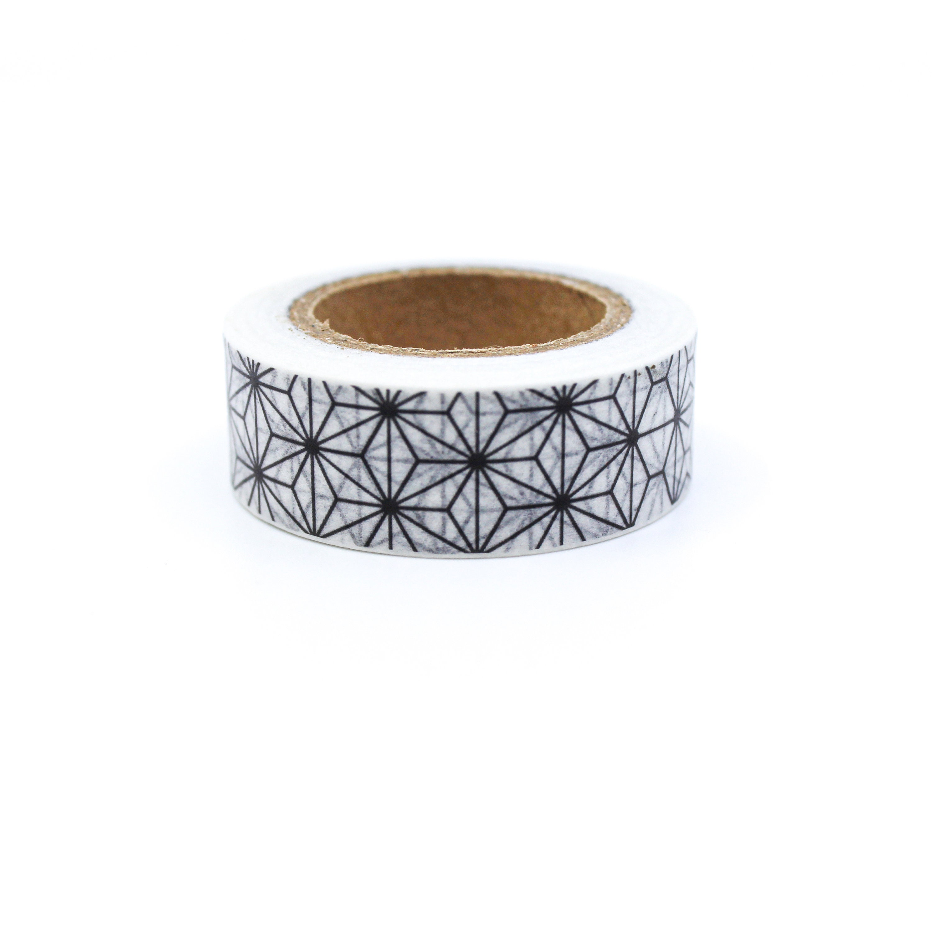 Black & White Flower Geometric Pattern Washi Tape, Black and White ...