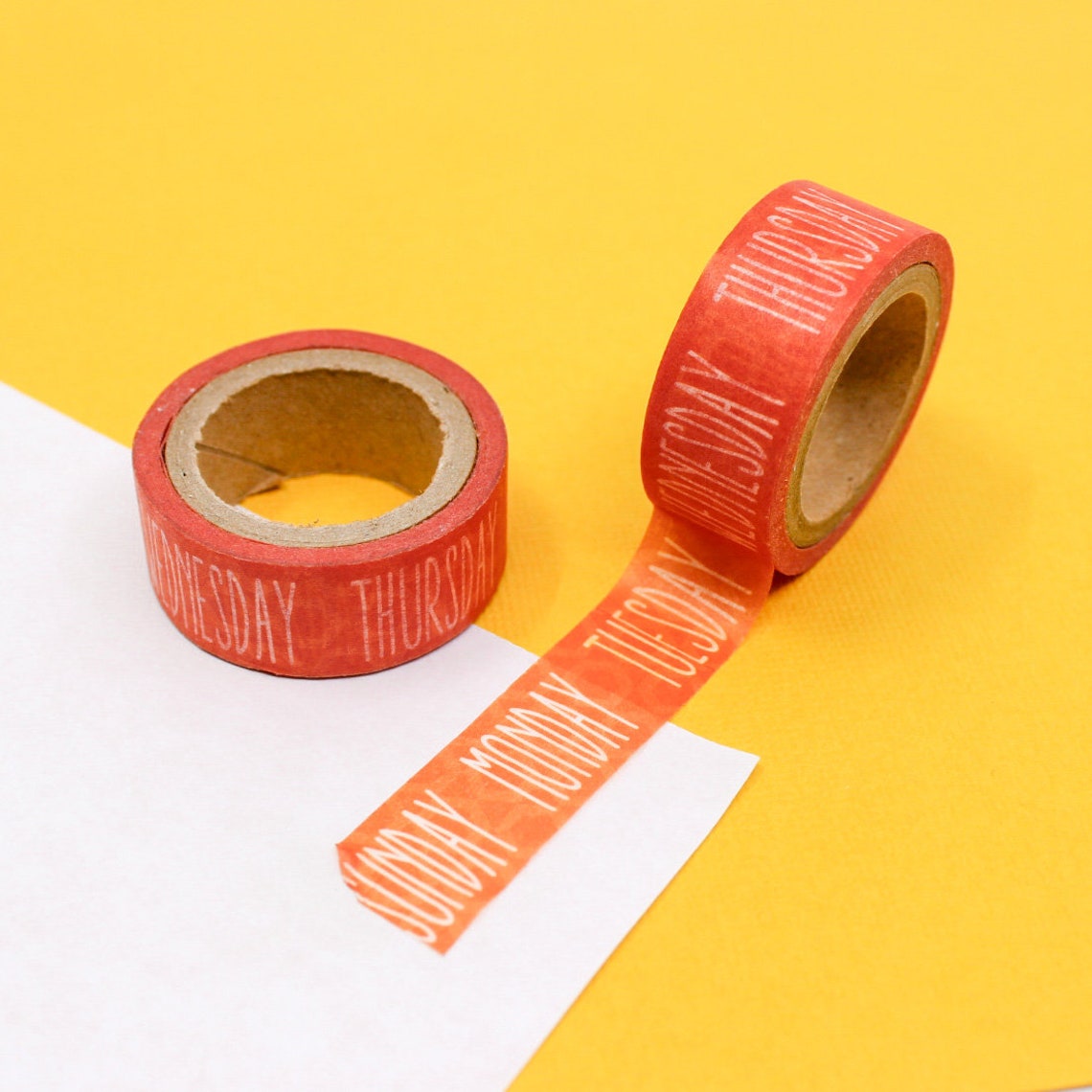 Days of the Week Banner Washi Tape, Orange Week Day Calendar Tapes ...