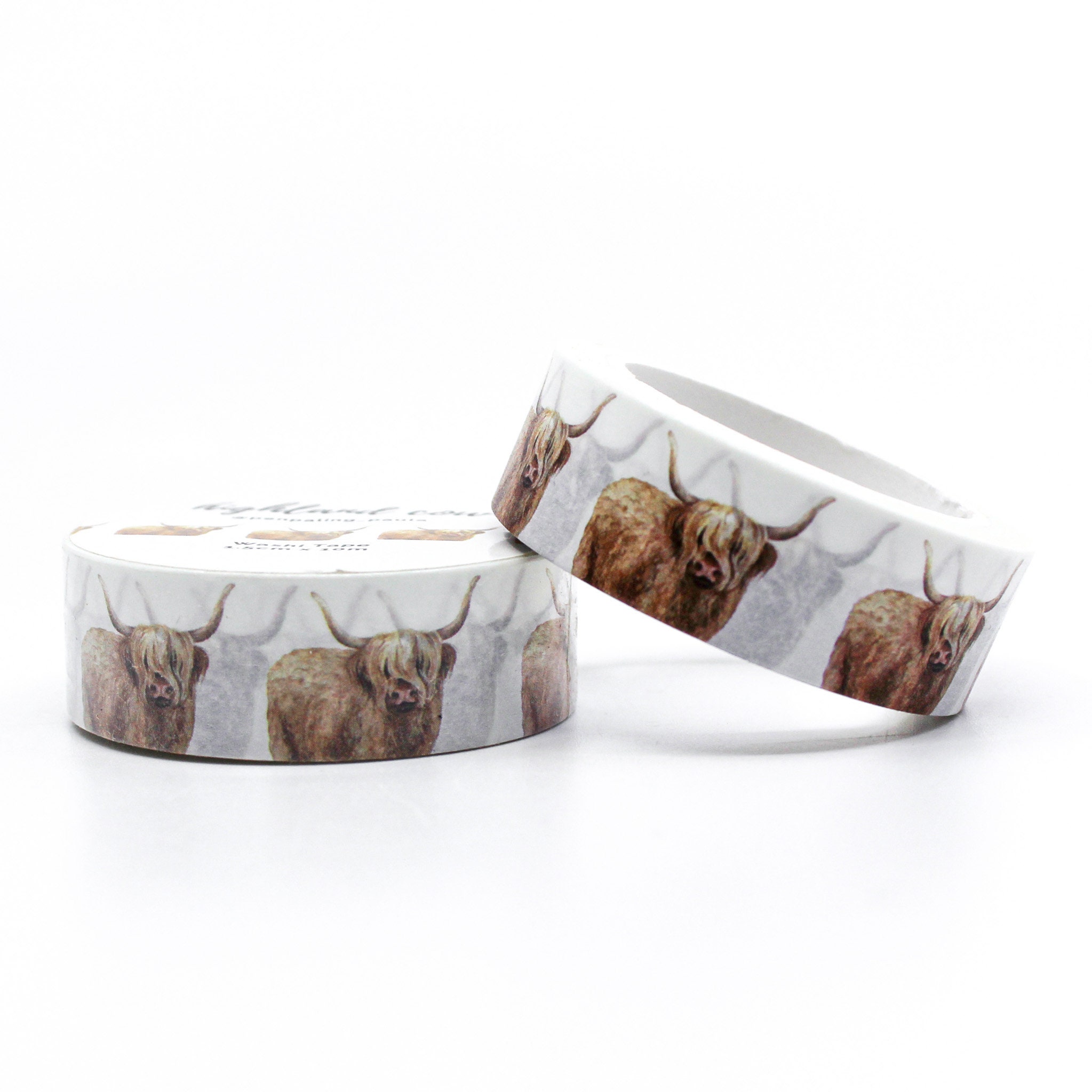Highland Cow Pattern Washi Tape, Bos Taurus Tape, Rustic Beef Cattle ...