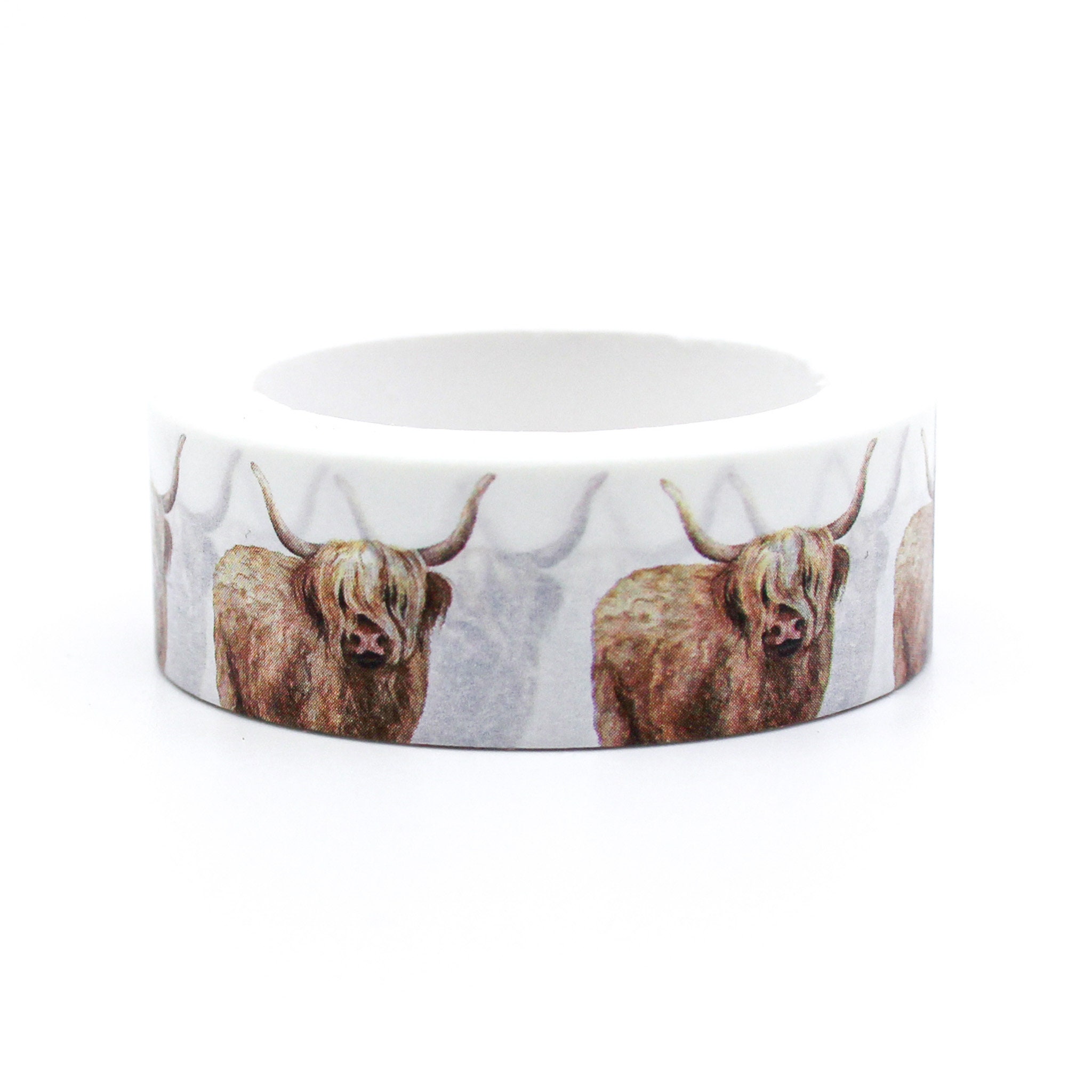 Highland Cow Pattern Washi Tape, Bos Taurus Tape, Rustic Beef Cattle ...