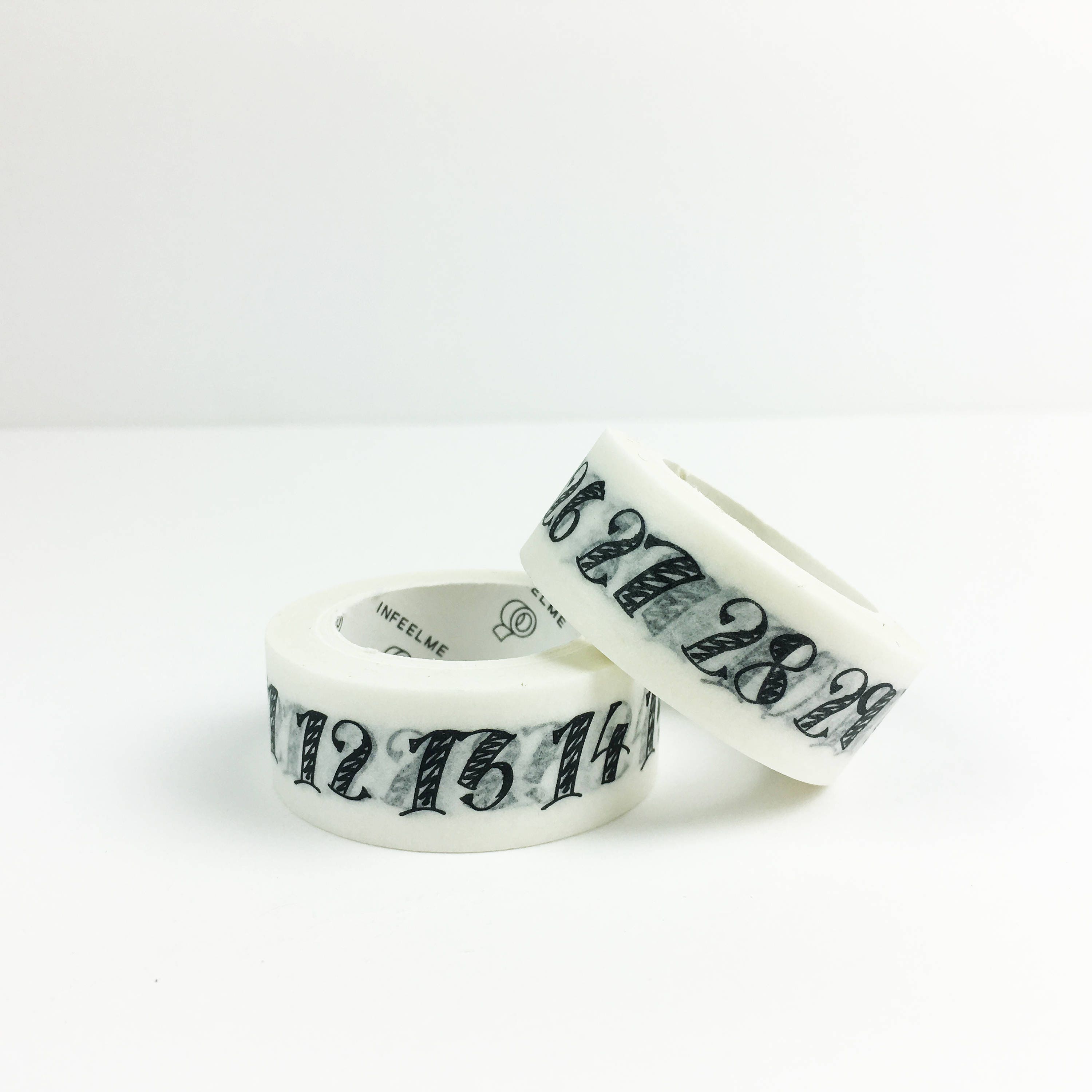 Handwritten Black and White Numbers Washi Tape Calendar | Etsy