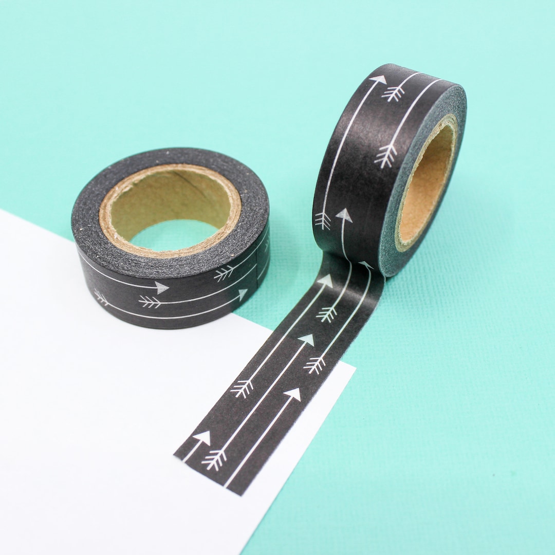 Black & White Modern Arrow Washi Tape, Arrows Washi Tape, Black and ...