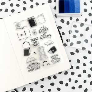 Reading Stamps, Reading Tracker BUJO Stamps, Planner Calendar Bookworm ...
