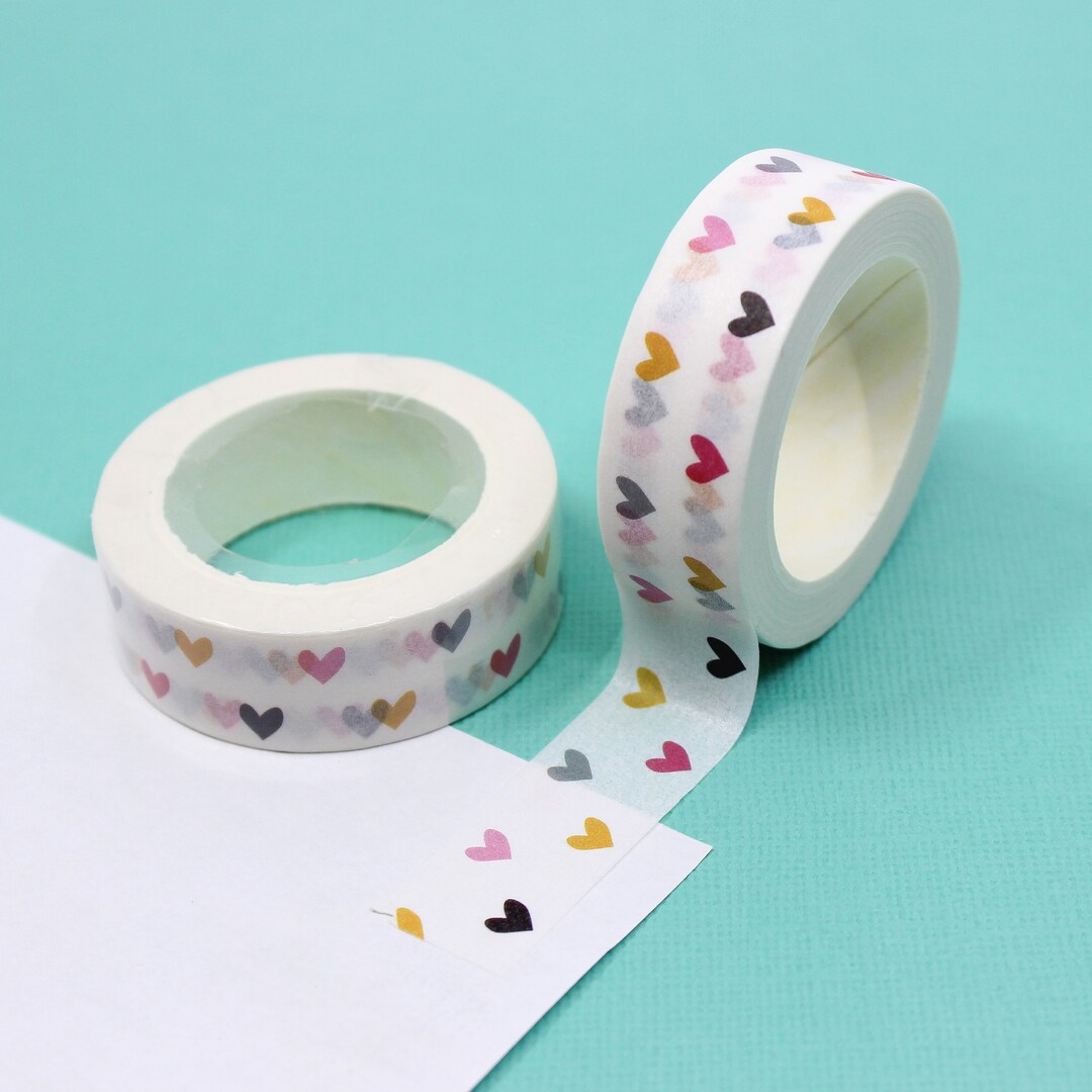 Multiple Color Modern Heart Washi Tape, Colorful Cute Little Hearts ...