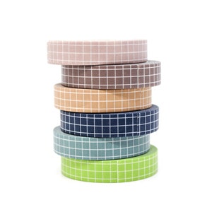 Narrow Grid Washi Tape, Slim Grid Calendar Tapes, Journaling Habit ...