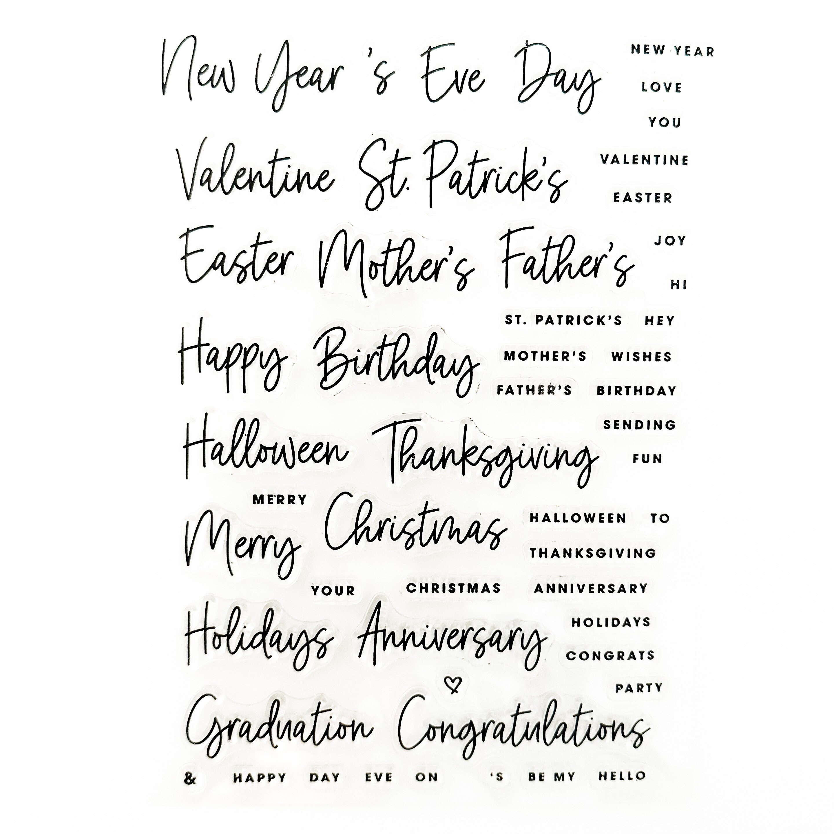 Cursive Holidays Stamp, Script Bujo Phrases Journal Stamps, Planner ...