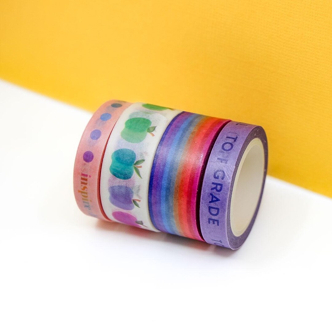 Set of Four Teacher Washi Tapes, School Planner Tape, Teacher's ...