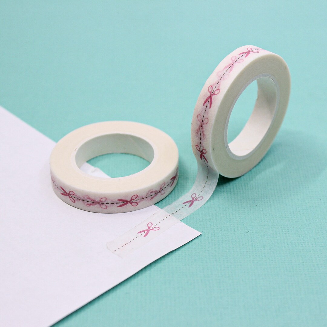 Pink Scissors Symbol Pattern Washi Tape, Cut on This Line Calendar ...