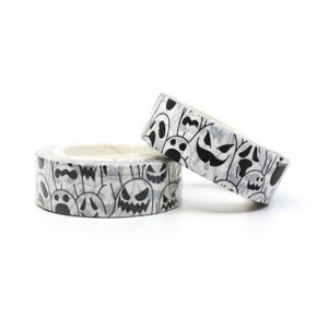 Halloween Black and White Ghosts Pattern Washi Tape, Spooky Ghost Paper ...