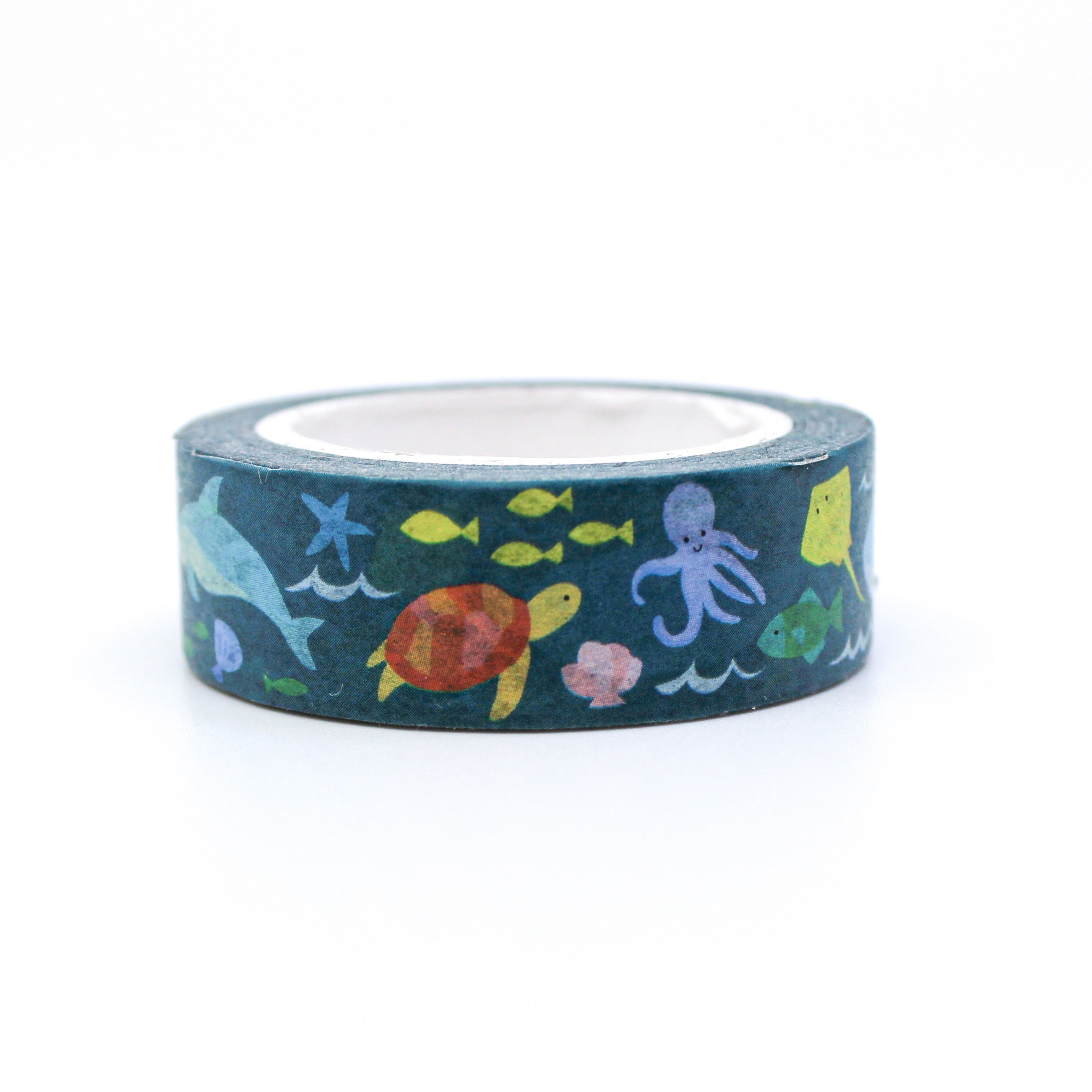 Cute Sea Creatures and Under Water Ocean Life Pattern Washi Tape, Whale ...
