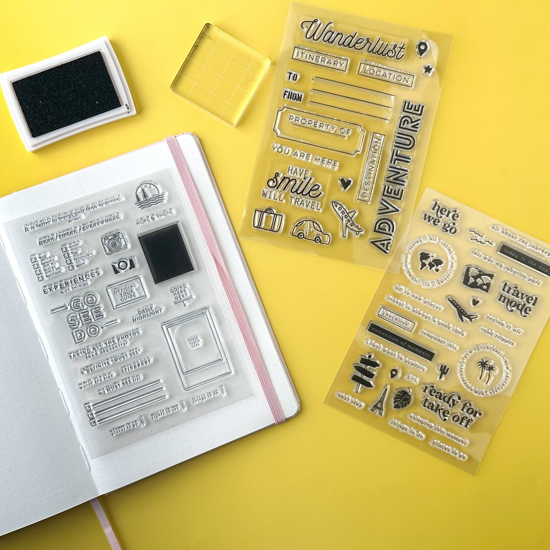 Travel Journal Stamps, Wanderlust BUJO Stamps, Planner Calendar ...