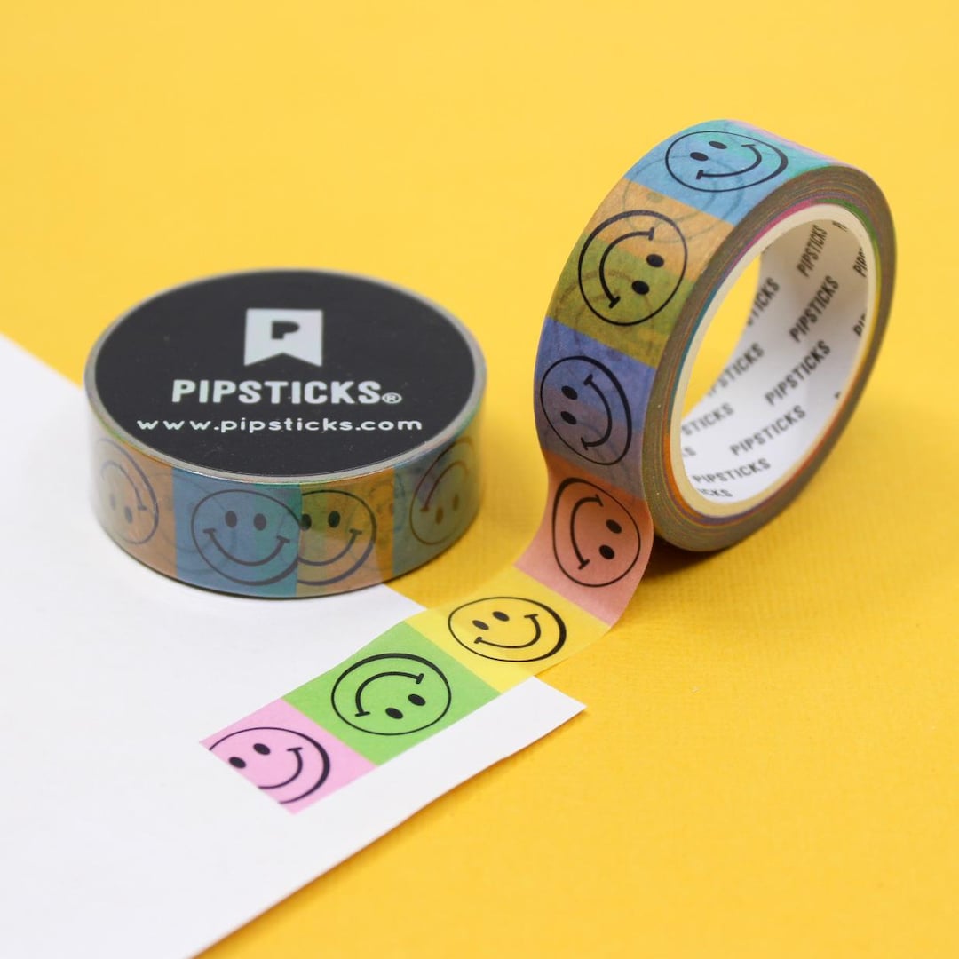 Rainbow Smiley Face Washi Tape, Happy Tape, All Smiles Washi, Colorful ...