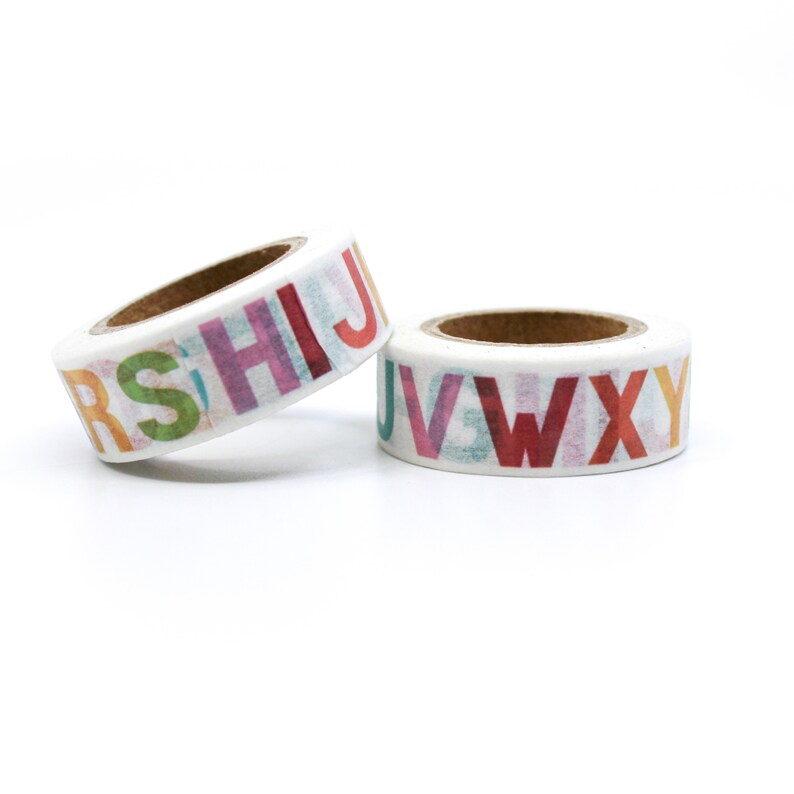 Multi Color Alphabet Letter Pattern Washi Tape Text Washi - Etsy