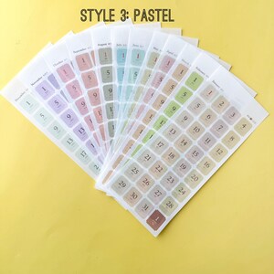 Planner Date Stickers, Monthly Sticker, Bullet Journaling Pre-dated 12 ...