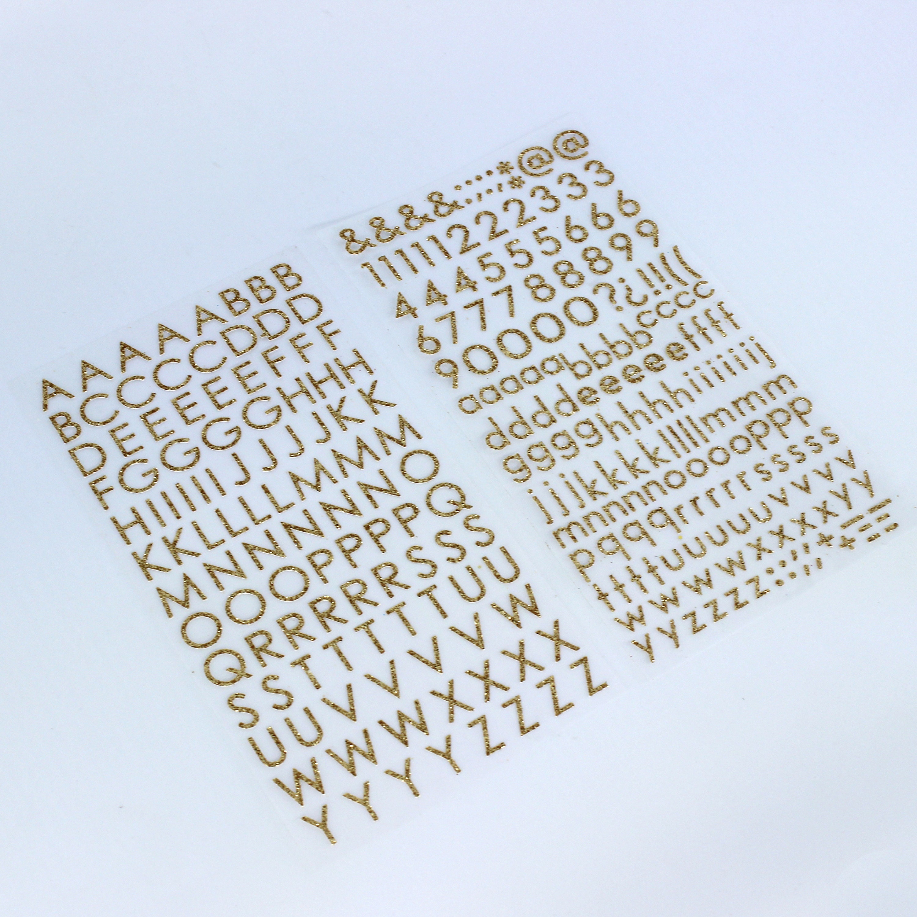 Gold Glitter Letter & Number Stickers Set Scrapbooking Craft | Etsy