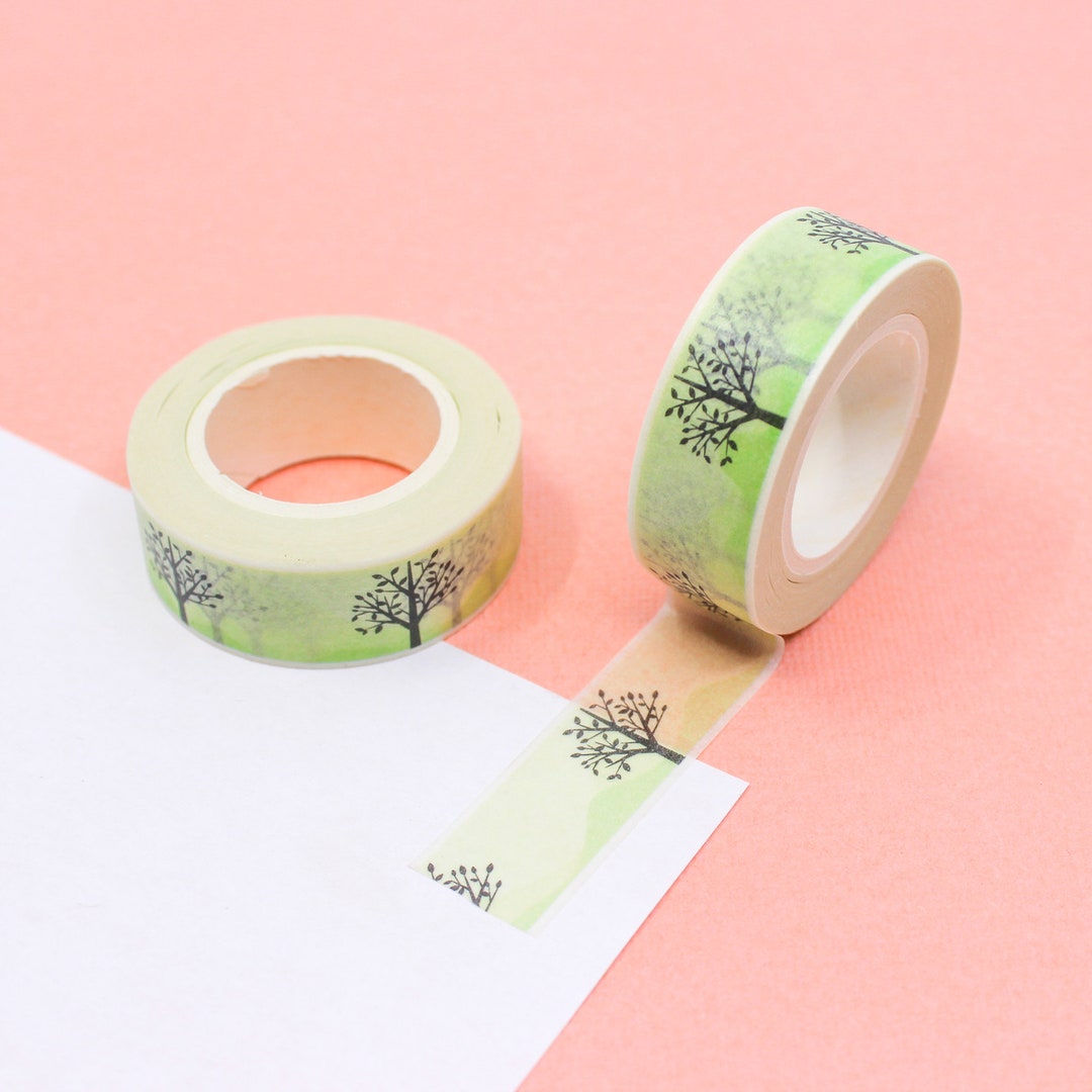 Green Tree of Life Pattern Washi Tape, Eco-friendly Trees Forest Craft ...