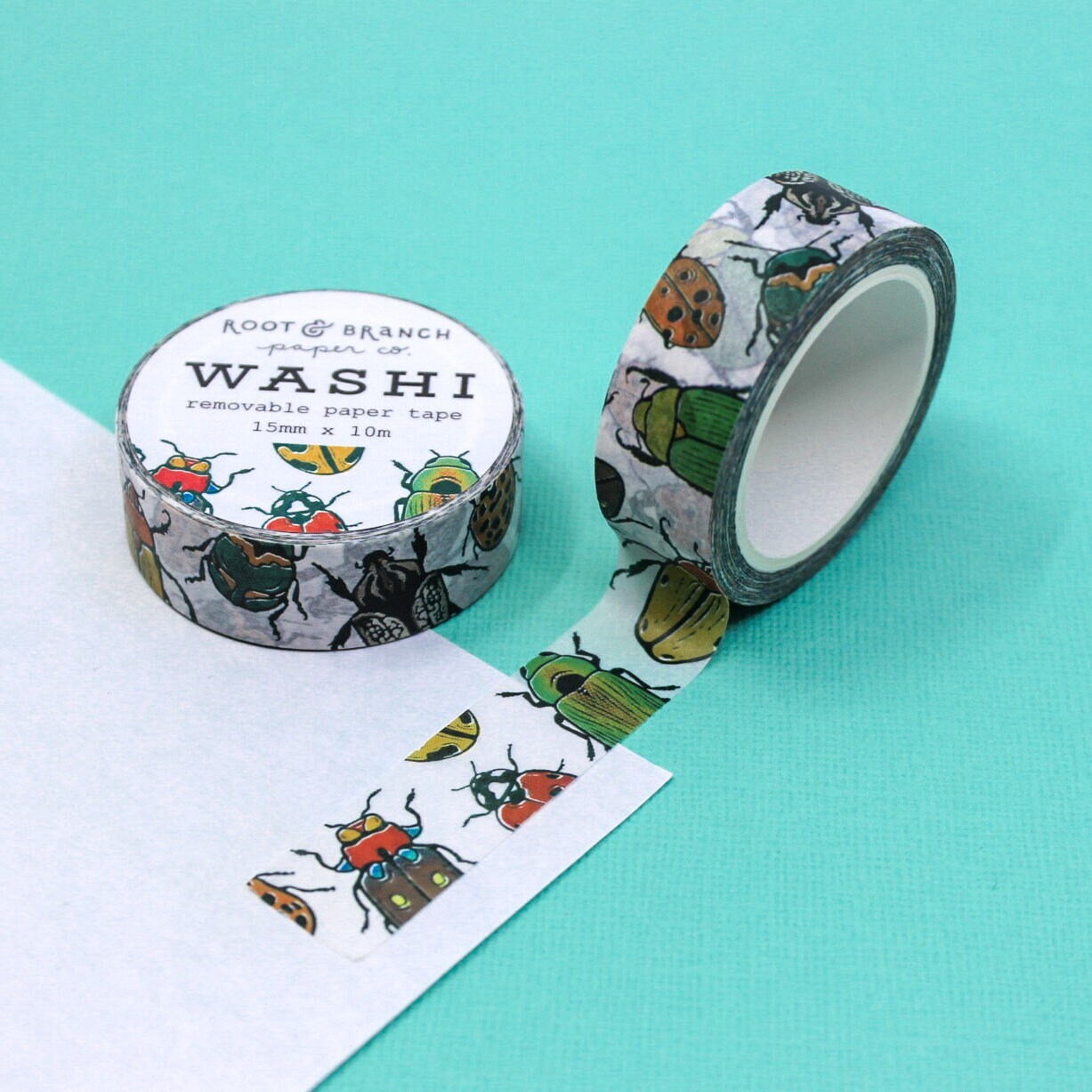Beetle Washi Tape, Wildlife Bugs Tapes, Beautiful Beetles Motif Tape ...