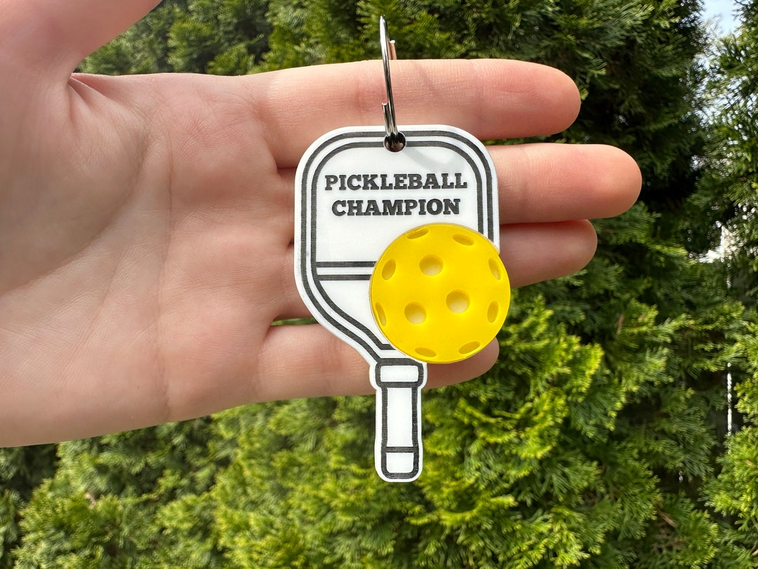 Pickle Ball Champion Painted Acrylic Keychain - Etsy