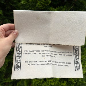Survivor Hidden Immunity Idol Rules Parchment - Etsy