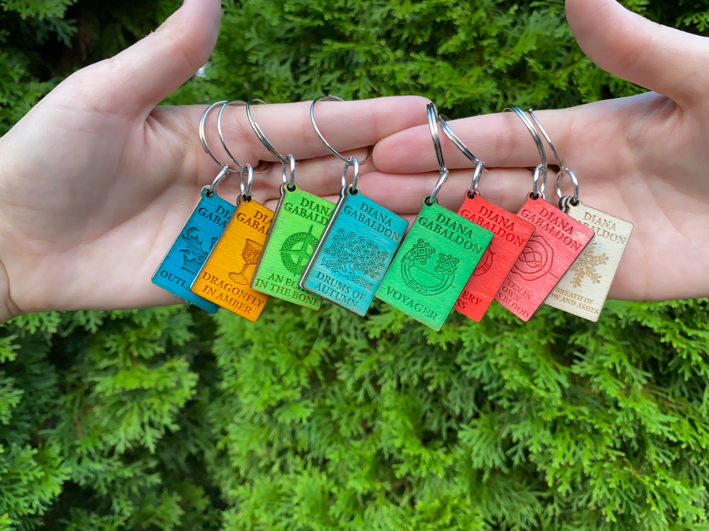 Tiny Outlander Books Wooden Engraved & Painted Full Series - Etsy