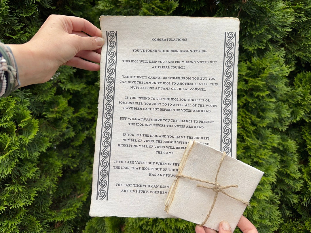Survivor Hidden Immunity Idol Rules Parchment - Etsy