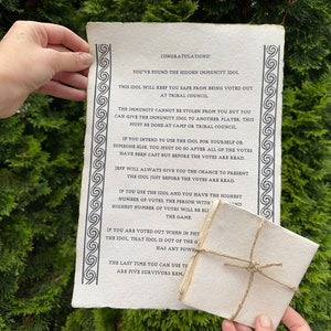 Survivor Hidden Immunity Idol Rules Parchment - Etsy