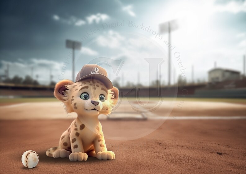 Baseball Field Digital Background / Tiger Cub Digital Backdrop ...