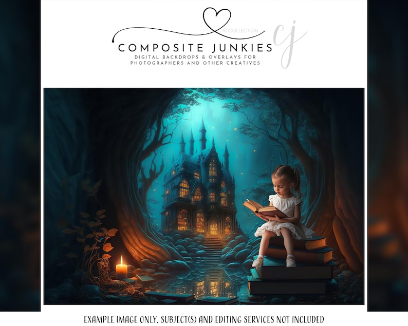 Fairy Tale Digital Backdrop, Magical Storybook Castle Background ...