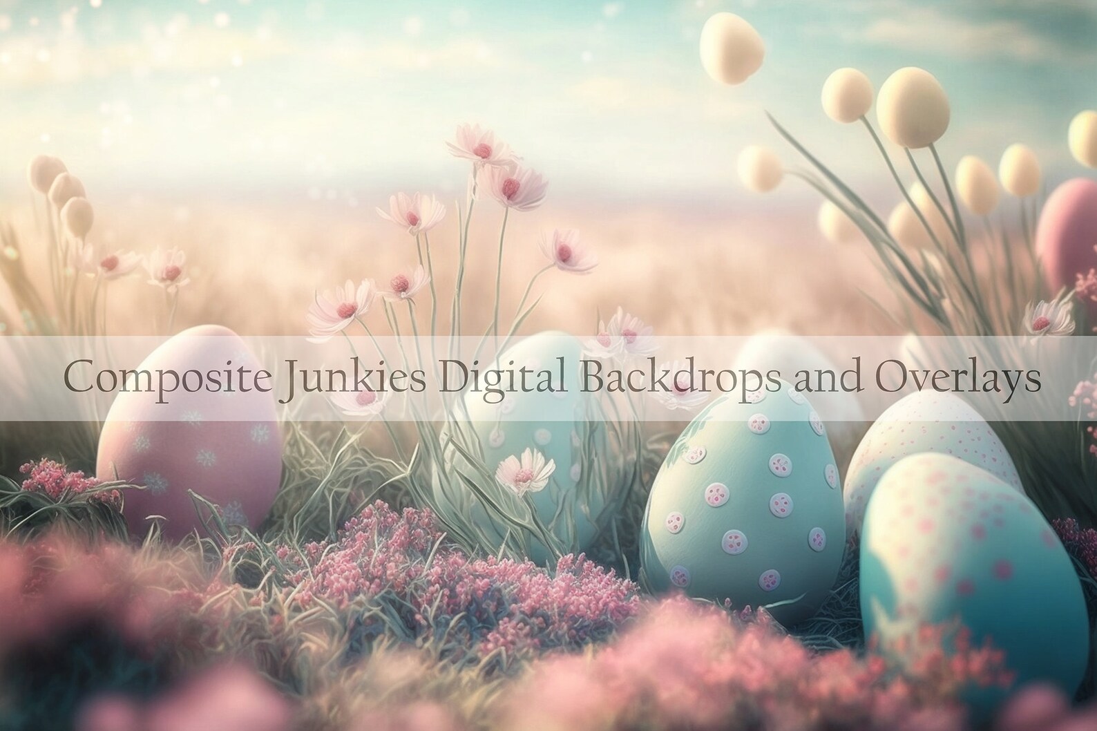 Easter Egg Pastel Digital Background for Composite Photography, Easter ...