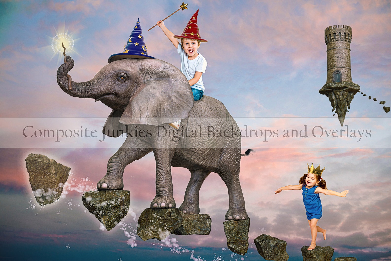 Magical Elephant Digital Backdrop for Composite Imagery - Digital ...