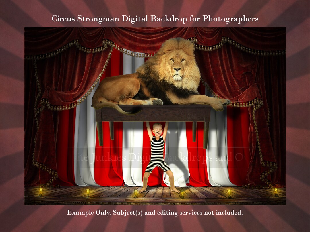 Circus Strongman Digital Backdrop Background for Photographers ...