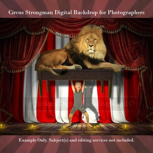 Circus Strongman Digital Backdrop Background for Photographers ...