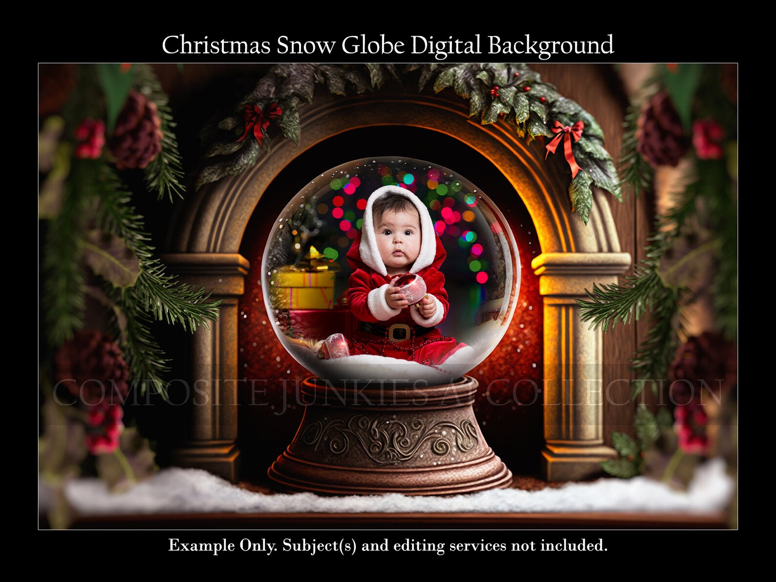 Christmas Snow Globe Digital Background Holiday Snow Globe - Etsy