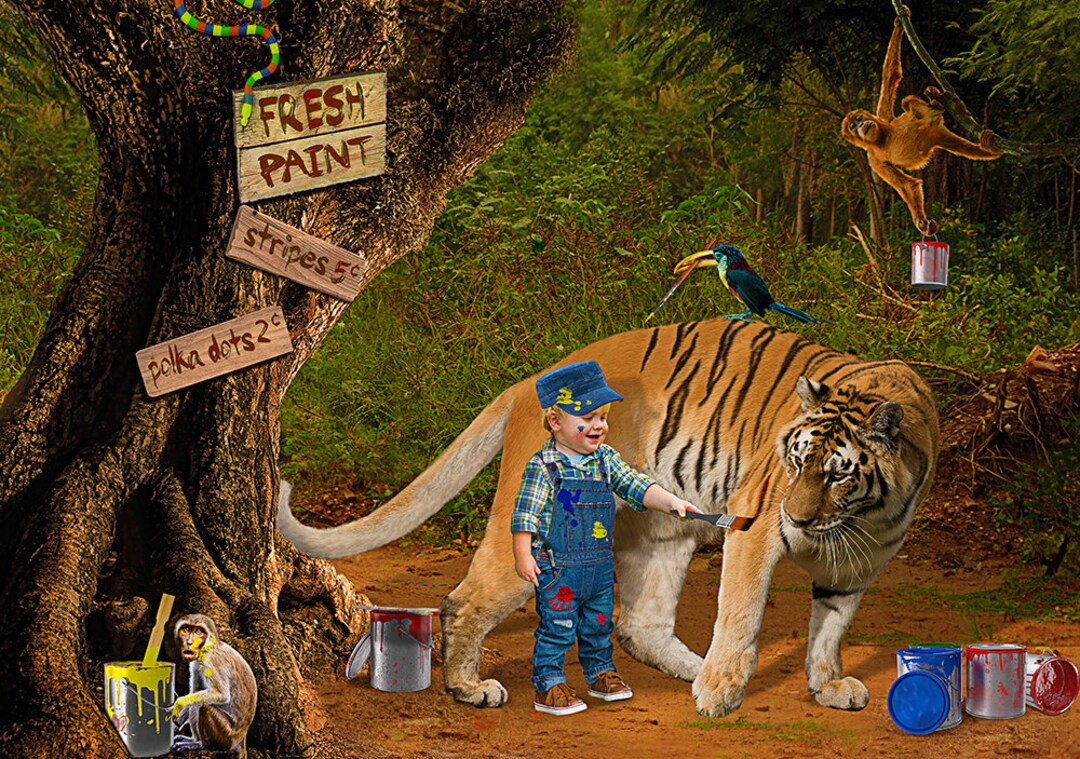 Tiger Digital Backdrop | Digital Download | Animal Backdrop ...