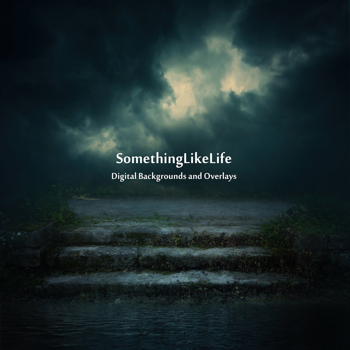 Spooky Steps Digital Background Scary Eerie Water Dark - Etsy