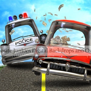 Cops and Robbers Digital Backdrop for Composites Images Police Digital ...