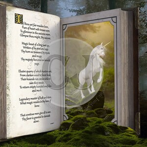 Photography Digital, Unicorn Girl, Book, Poem Backdrop Background for ...
