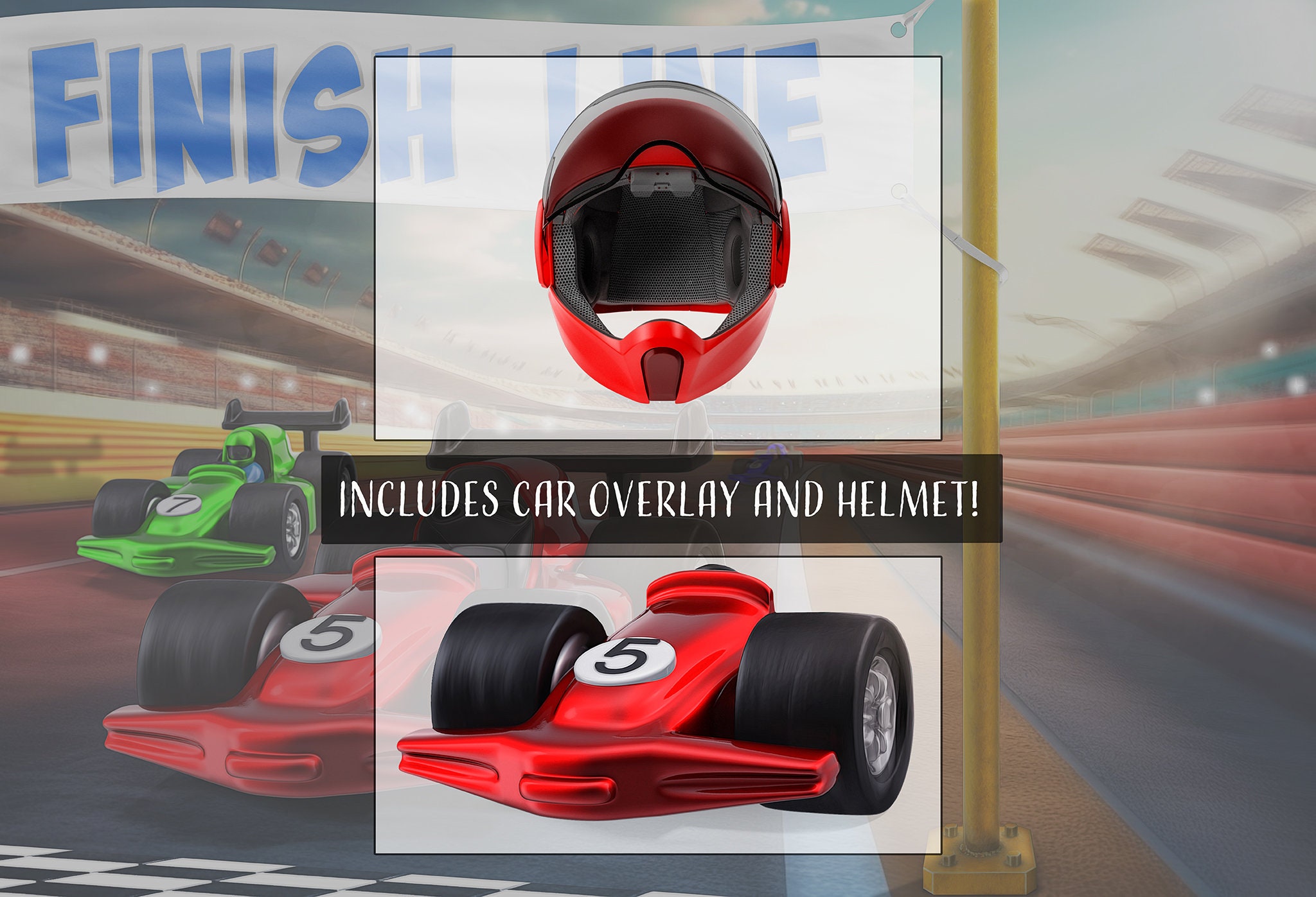 Racecar Track Digital Backdrop for Kids or Pet Photography Composite ...