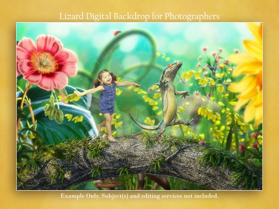 Lizard on Two Legs Digital Background Lizard Digital | Etsy