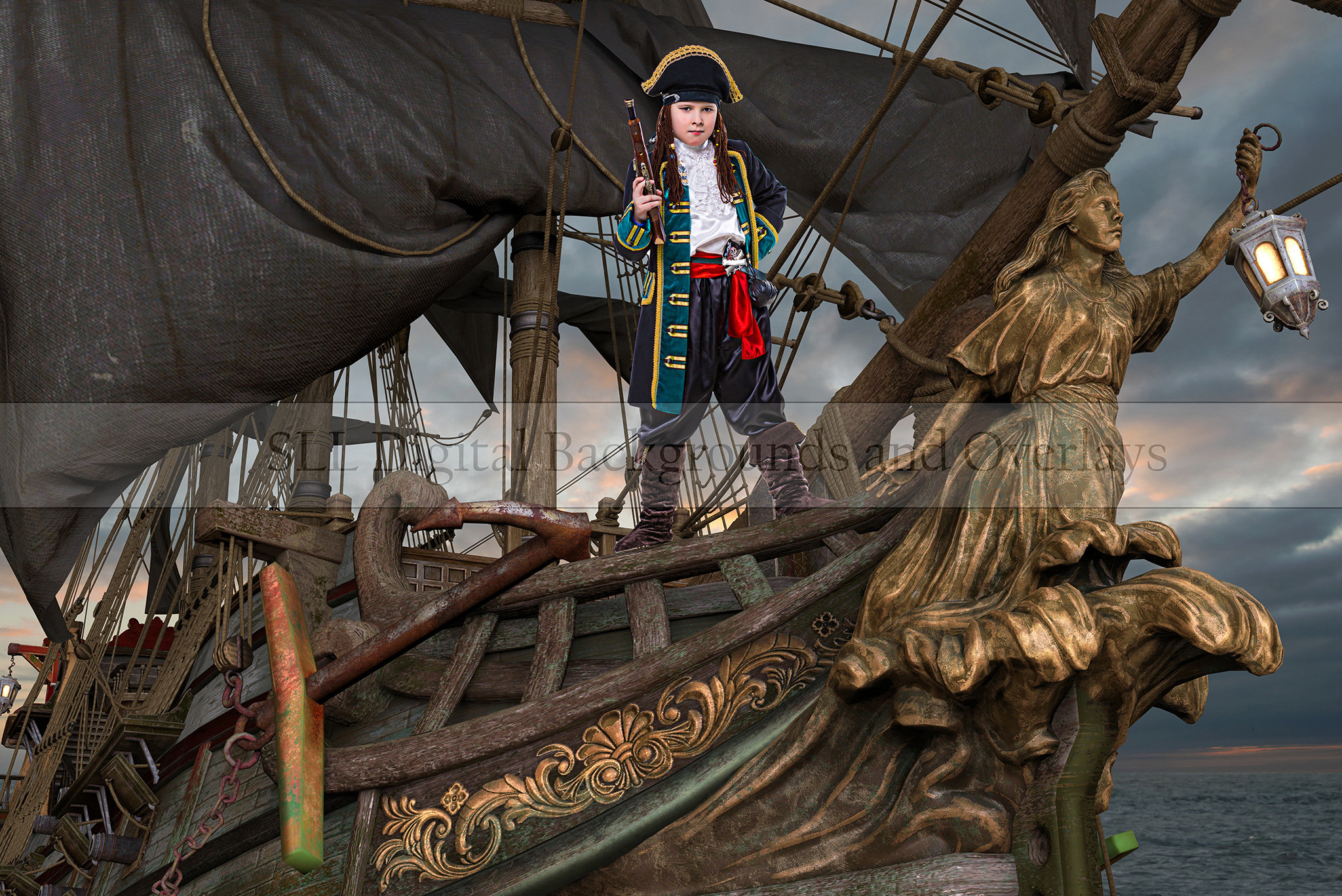 Pirate Ship Digital Backdrop {PREMIUM} - Etsy
