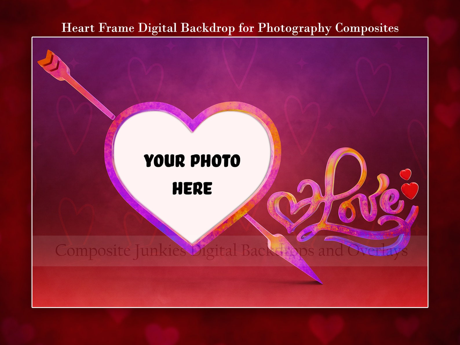 Heart Frame Digital Overlay for Photography Composites Heart | Etsy