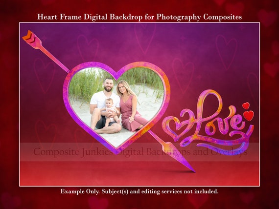 Heart Frame Digital Overlay for Photography Composites Heart | Etsy