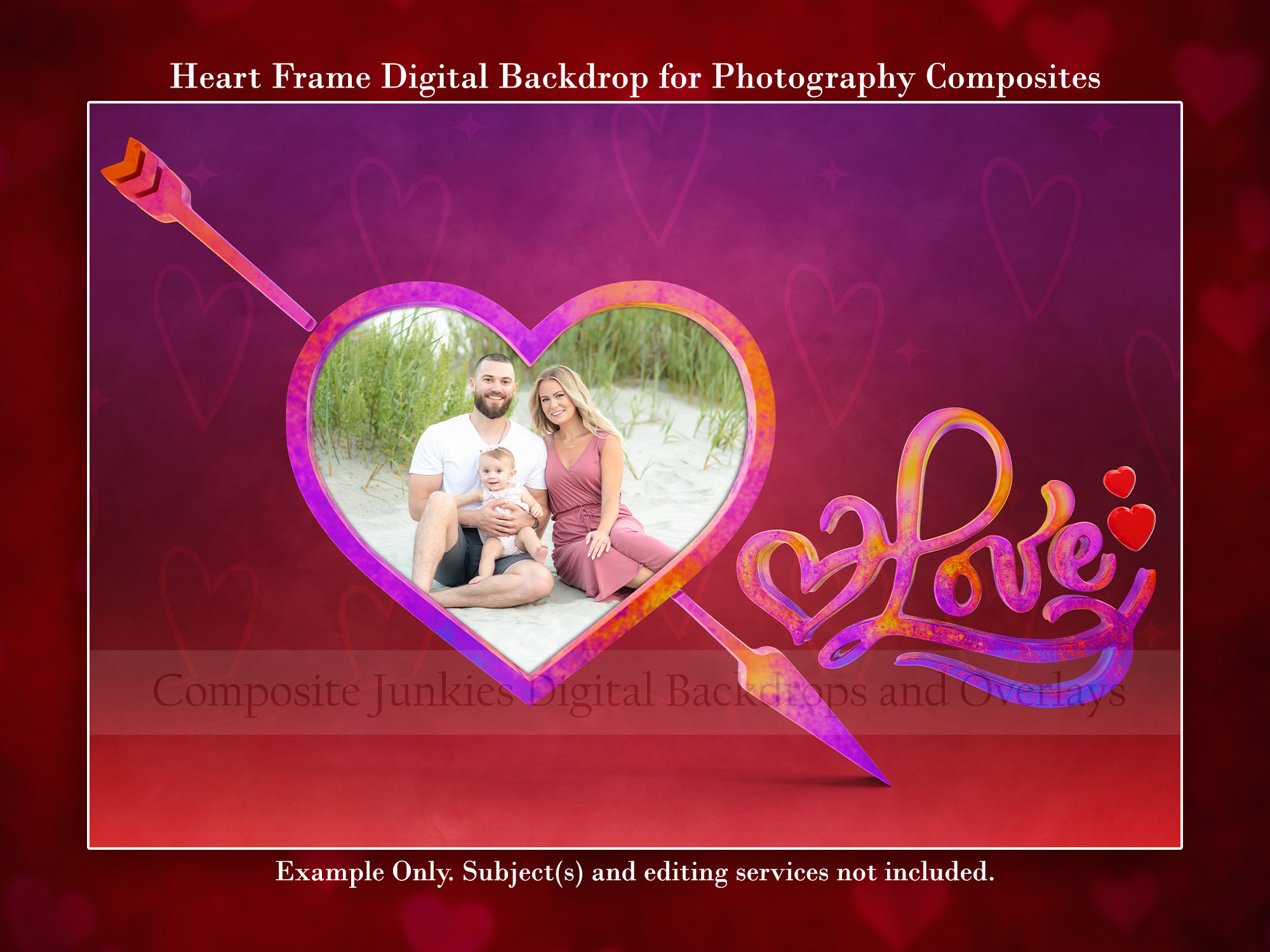 Heart Frame Digital Overlay for Photography Composites Heart | Etsy