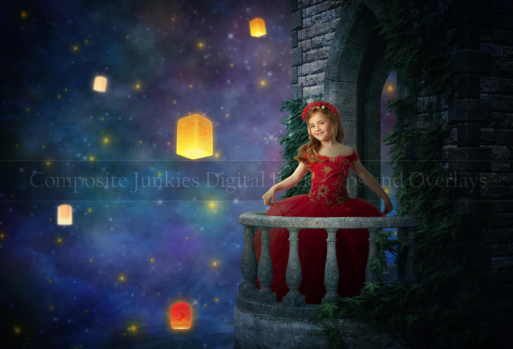 Castle Balcony at Night Digital Backdrop Princess Themed - Etsy UK